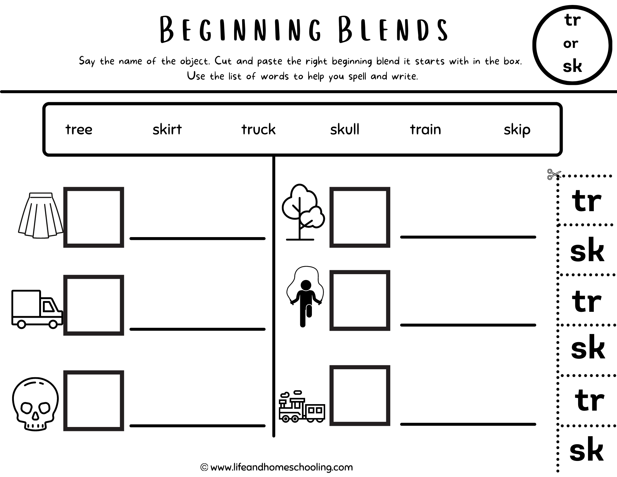 Beginning Blends Cut & Paste - Made By Teachers