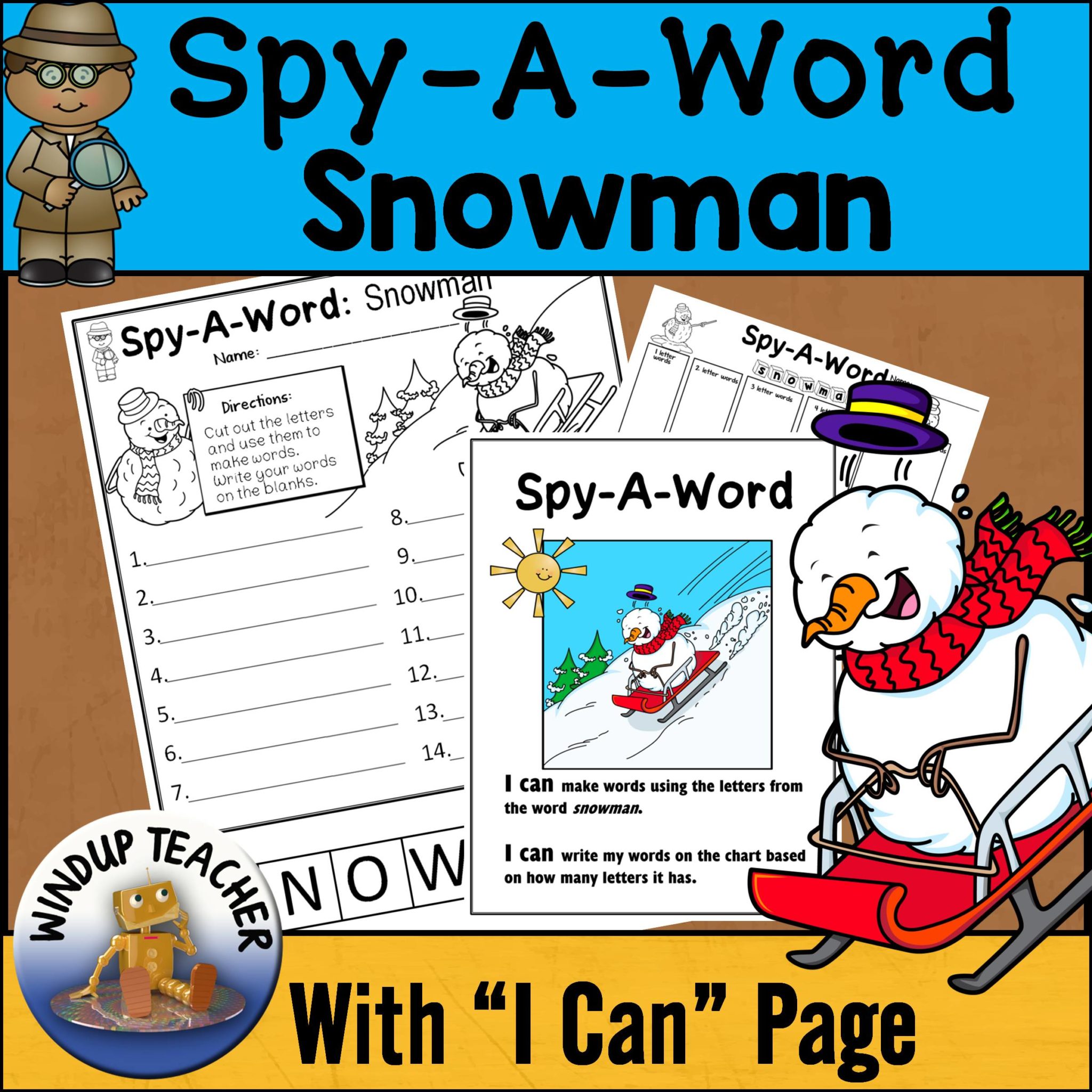 Snowman Word Activity | Word Work Center | Made By Teachers