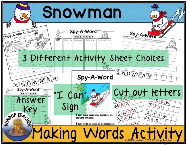 Snowman Word Activity | Word Work Center - Made By Teachers