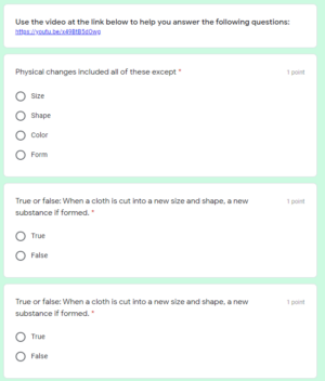 Physical and Chemical Changes WebQuest (MS-PS1) Google Form! Great sub ...