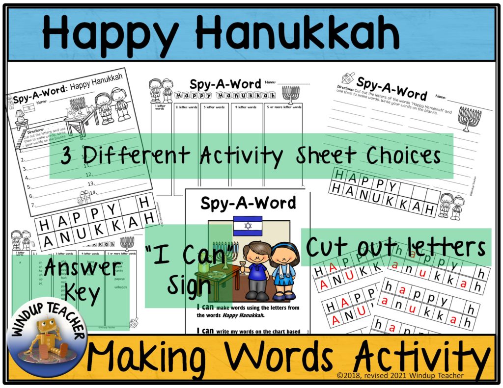 Happy Hanukkah Word Center Activity | Made By Teachers