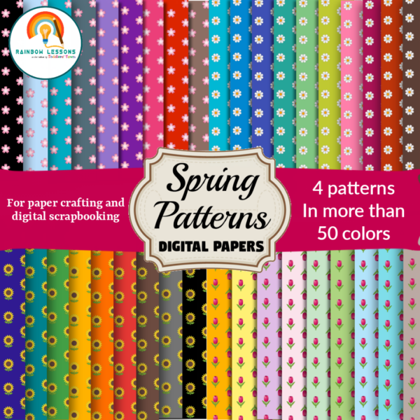 Spring Patterns Digital Papers | Made By Teachers