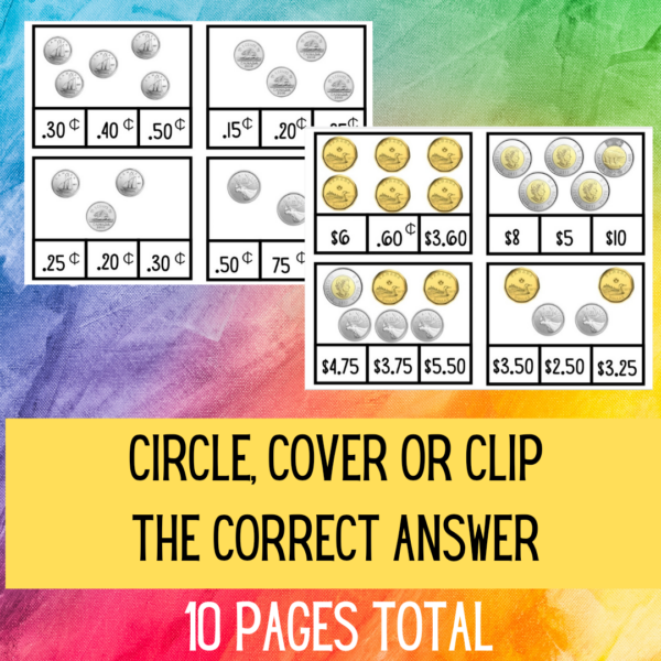 Canadian Money Math Cards | Money Values | Canadian Money | Made By ...