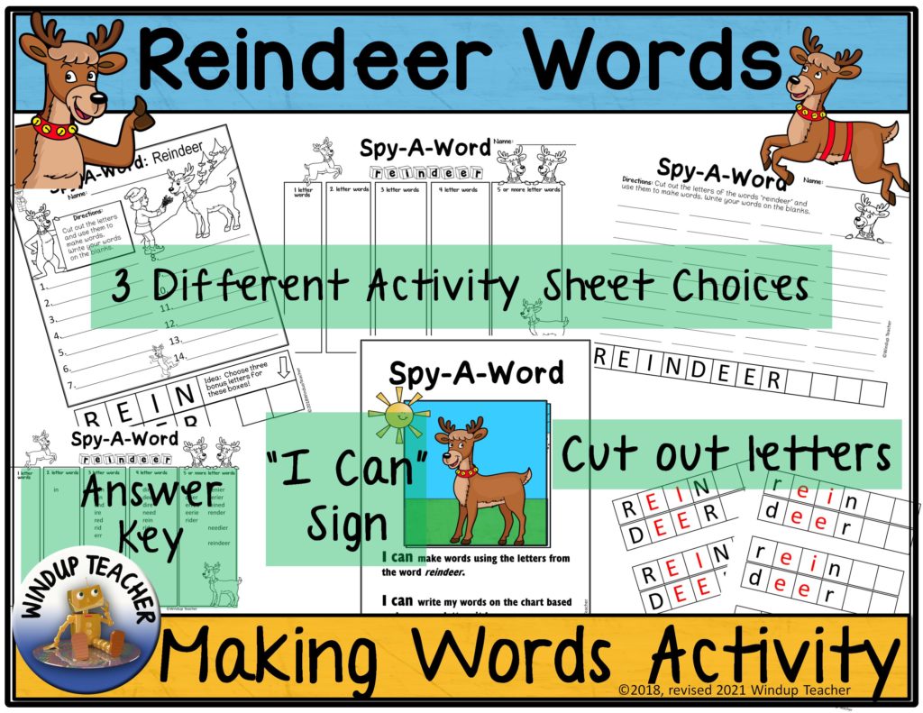 Reindeer Word Activity | Literacy Center | Made By Teachers