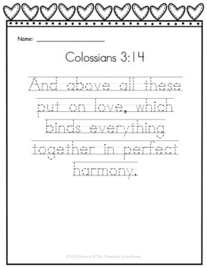 Bible Verse Copywork About Love in Print | Made By Teachers