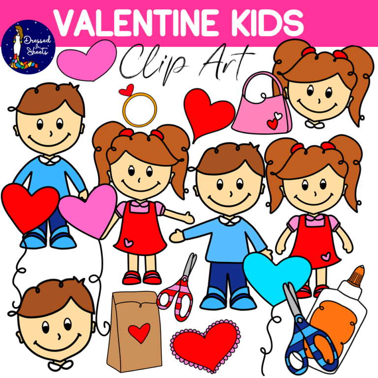 Valentine Kids Clip Art - Made By Teachers