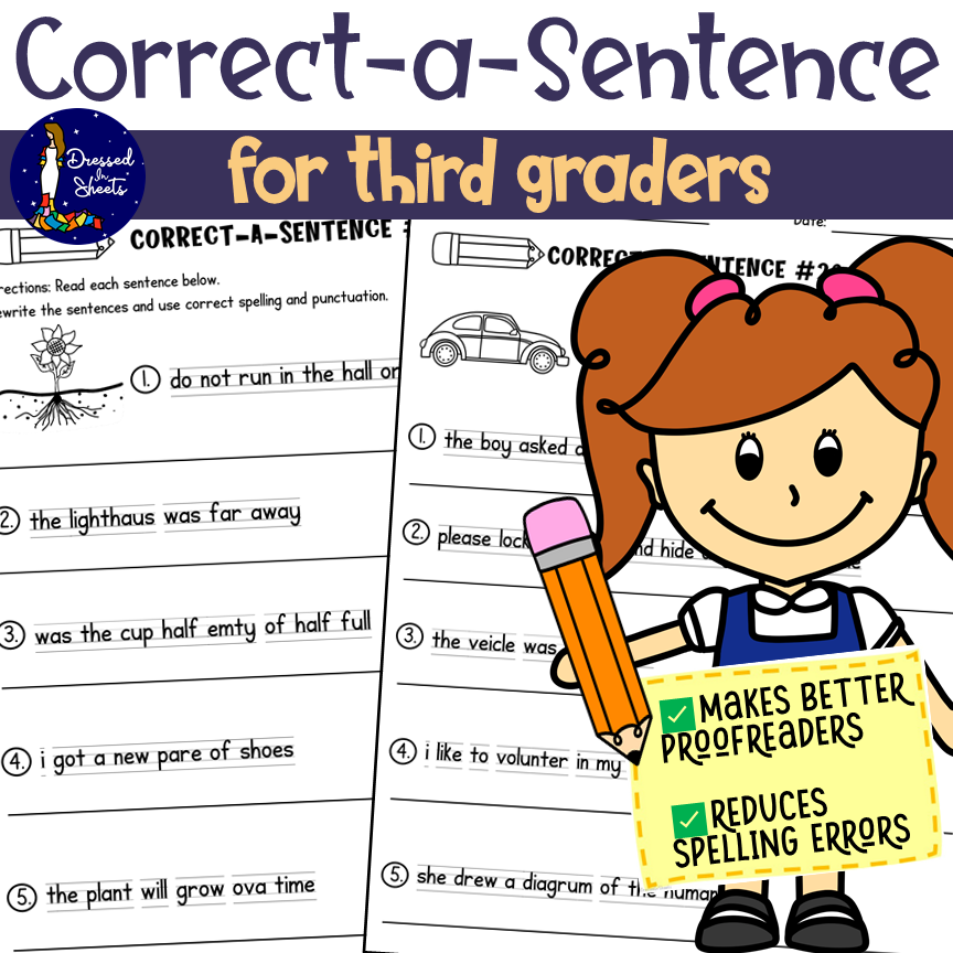 Correct-a-Sentence for Third Graders | Made By Teachers