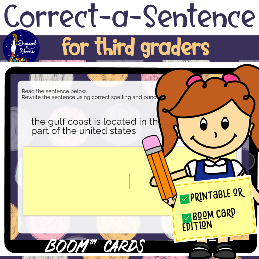 Correct-a-Sentence for Third Graders | Made By Teachers