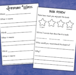 Chapter Book Review Templates for Book Club Literature Circles Book ...