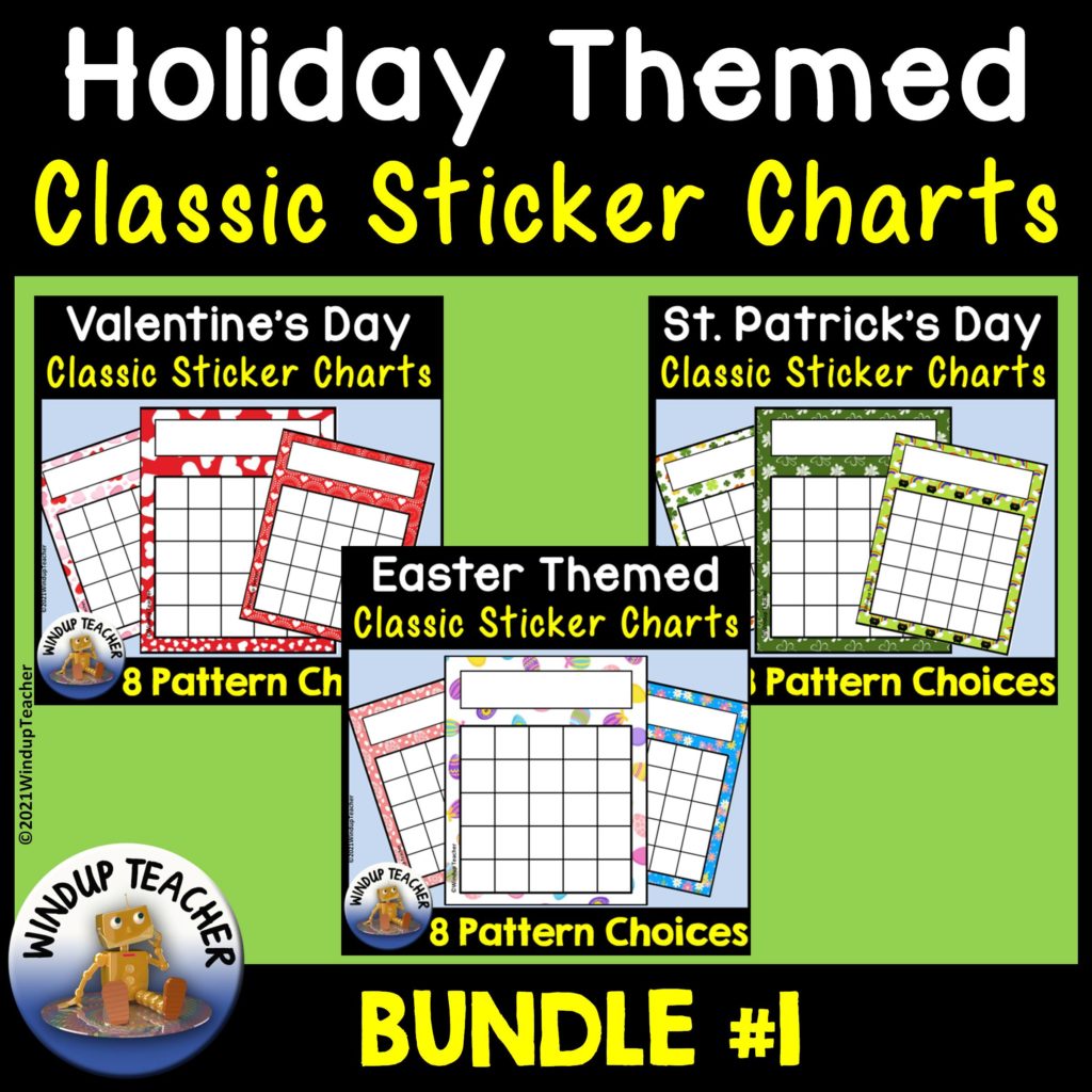 Holiday Sticker Charts | BUNDLE #1 Classic Line - Made By Teachers