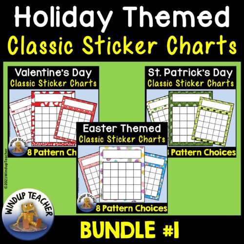 Holiday Sticker Charts | BUNDLE #1 Classic Line - Made By Teachers