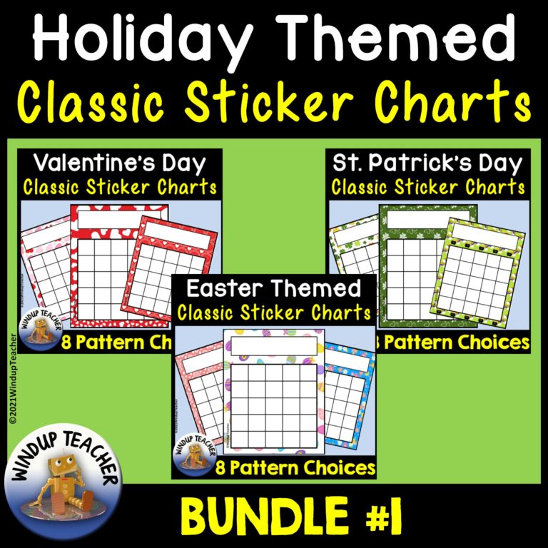 Holiday Sticker Charts | BUNDLE #1 Classic Line - Made By Teachers