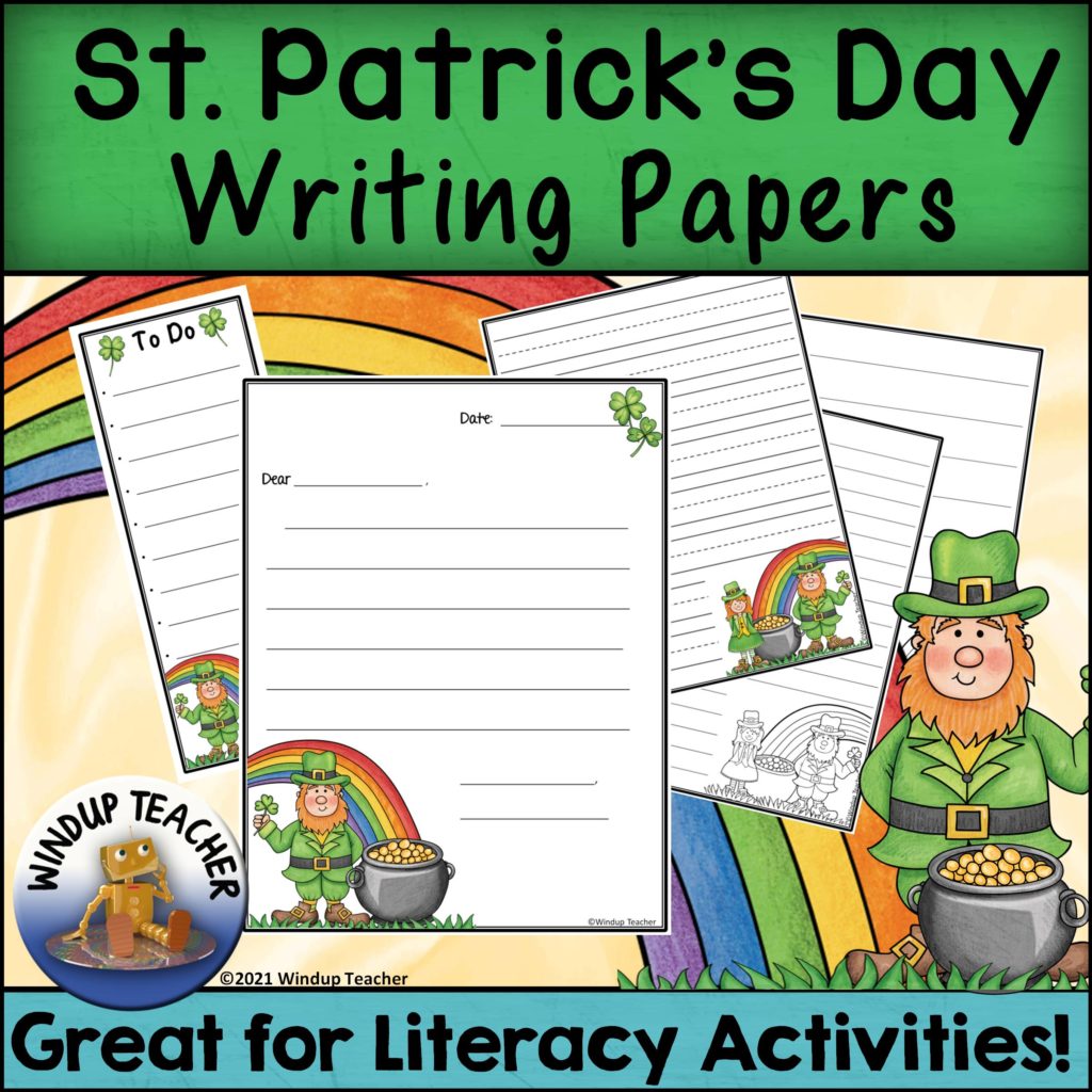 Leprechaun Writing Paper | Color & B&W Activity Sheets for St. Patrick ...