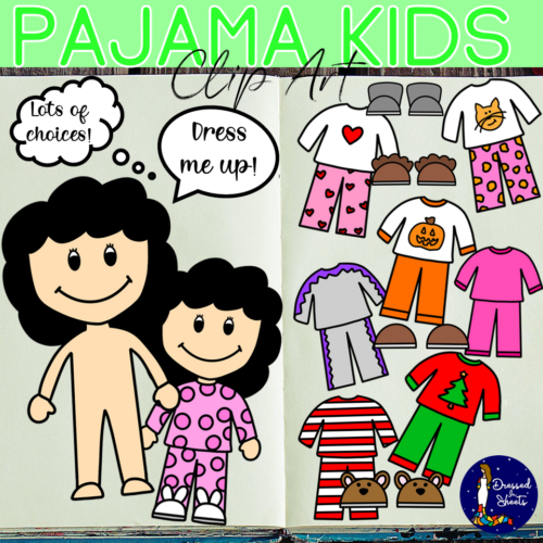 Dress Up Pajama Kids Clip Art | Made By Teachers
