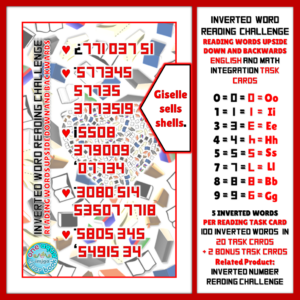 Inverted Word and Number Reading Task Cards - Made By Teachers