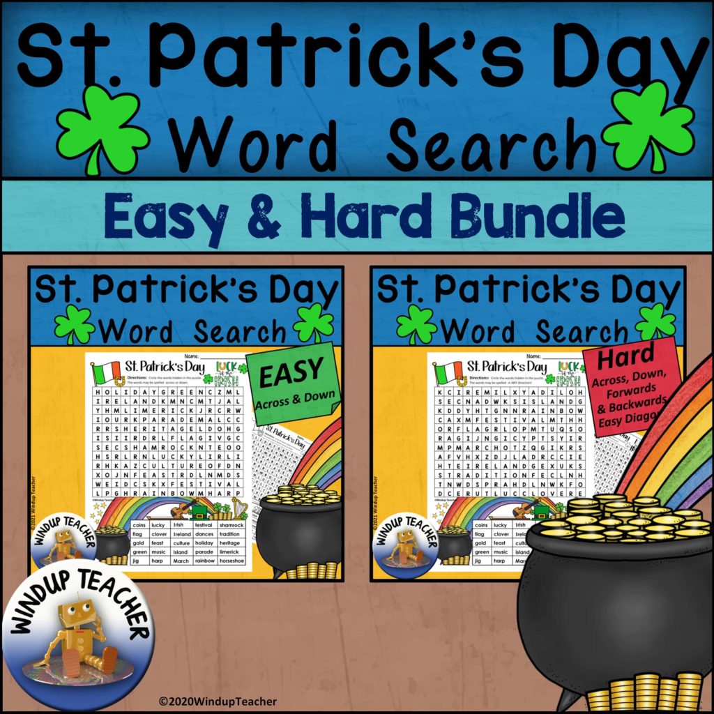 St. Patrick's Day Word Search BUNDLE | Made By Teachers