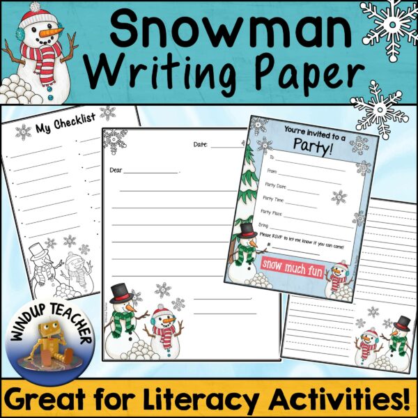 Snowman Writing Paper | Color & B&W Sheets - Made By Teachers