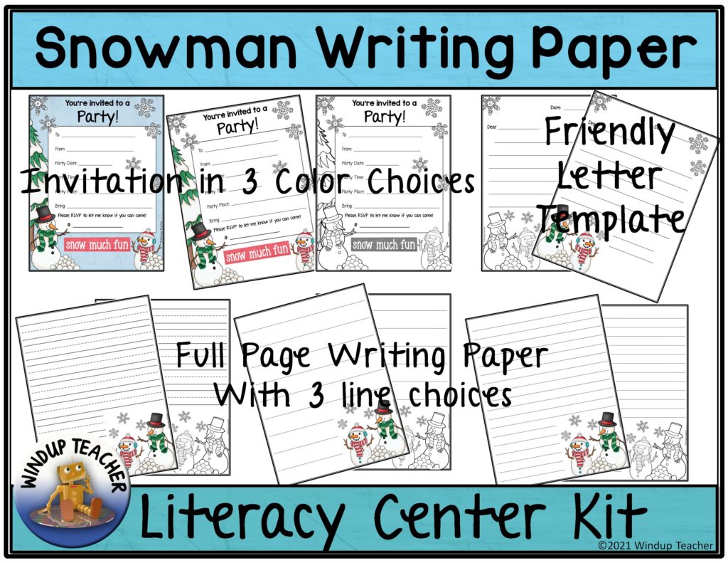 Snowman Writing Paper | Color & B&W Sheets | Made By Teachers