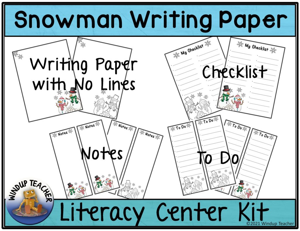 Snowman Writing Paper | Color & B&W Sheets - Made By Teachers