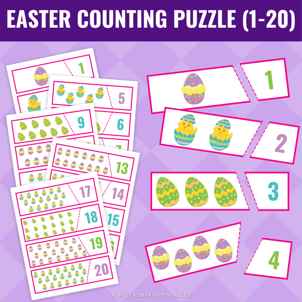 Easter Counting Puzzle Printable | Made By Teachers