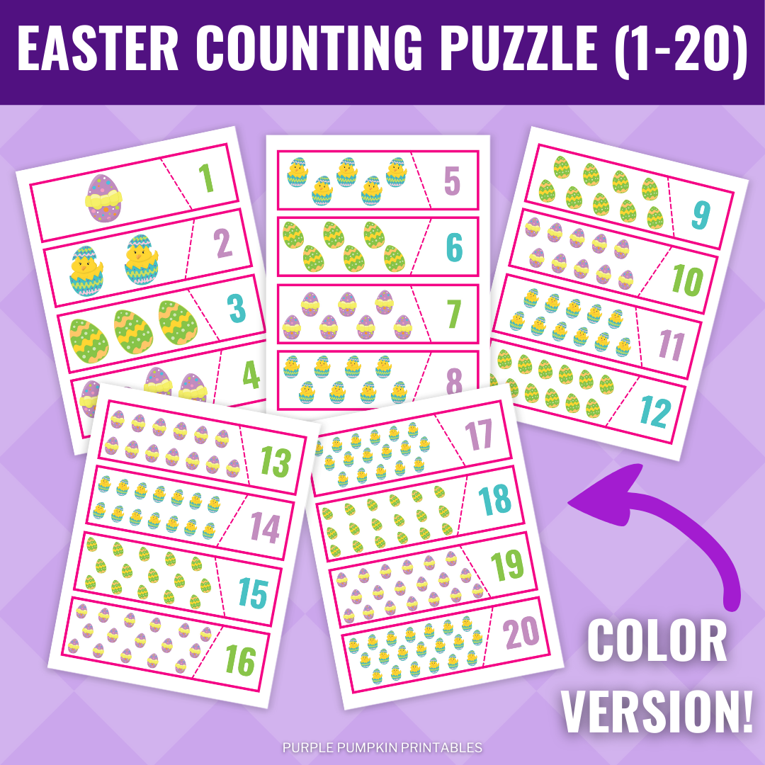 Easter Counting Puzzle Printable | Made By Teachers