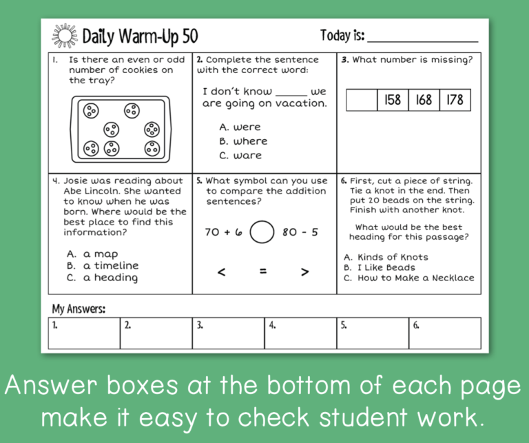 2nd Grade Morning Work SET 2 Daily ELA & Math | Made By Teachers