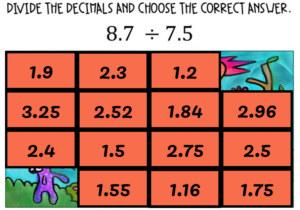 Dividing Decimals Picture Reveal Boom Cards | Made By Teachers