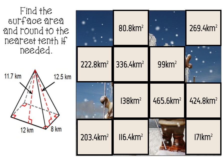 Surface Area of Pyramids Picture Reveal Boom Cards | Made By Teachers