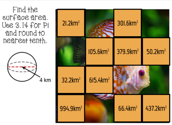 Surface Area of Spheres Picture Reveal Boom Cards | Made By Teachers