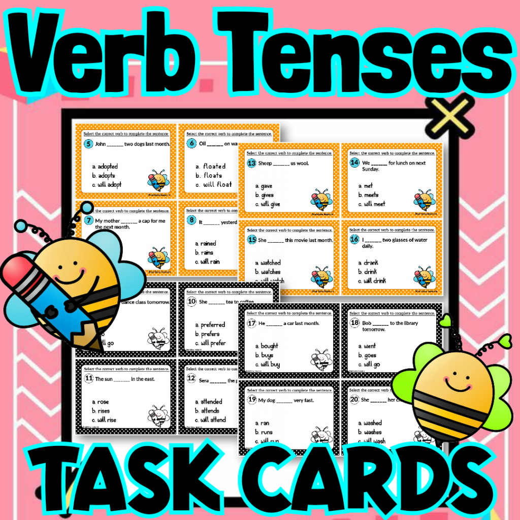 Verb Tenses Task Cards | Made By Teachers