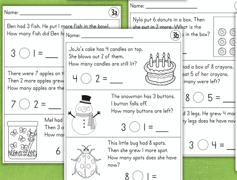 Kindergarten Word Problems Addition & Subtraction | Made By Teachers