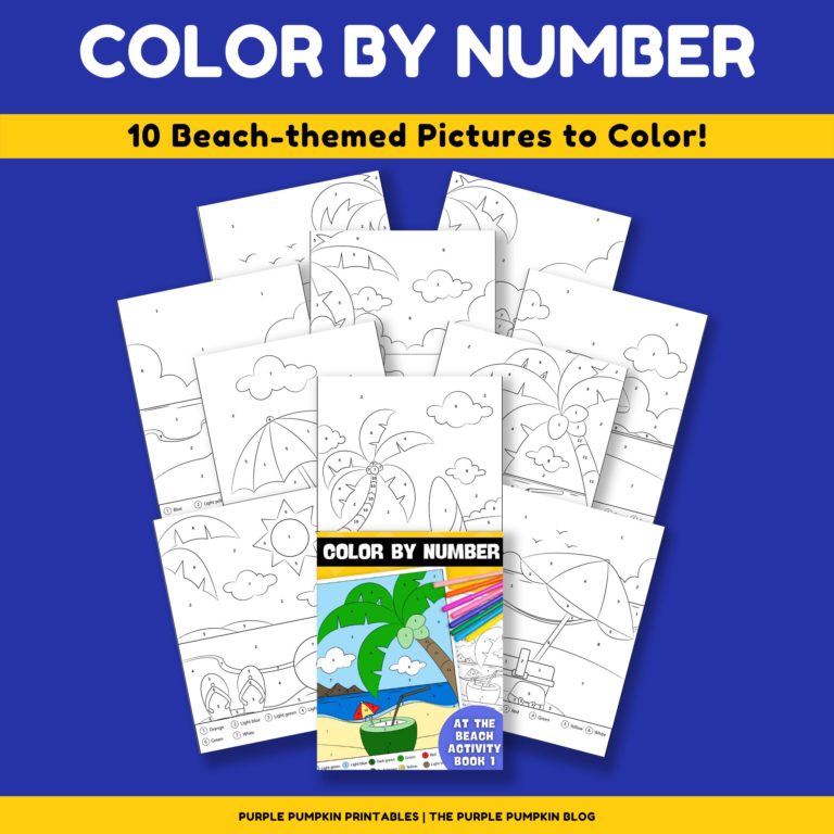 At The Beach Color By Number Activity Book 1 of 2 - Made By Teachers