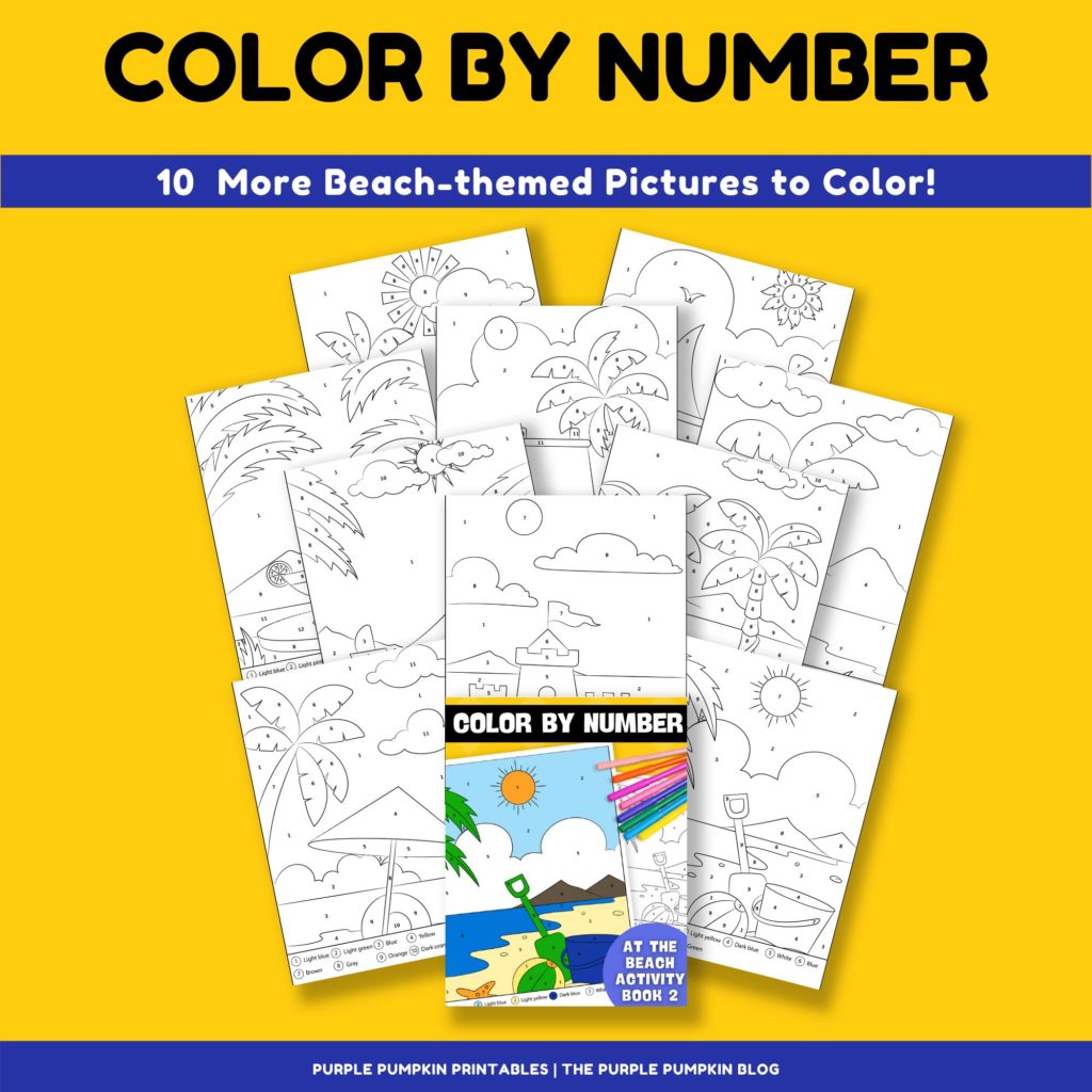 At The Beach Color By Number Activity Book 2 of 2 | Made By Teachers