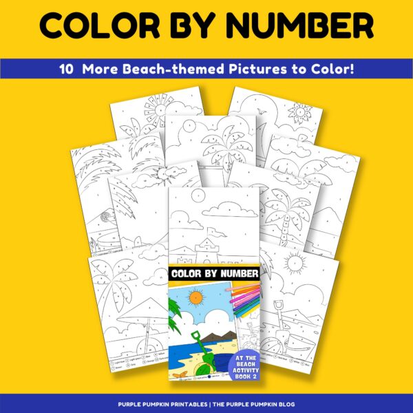 At The Beach Color By Number Activity Book 2 of 2 | Made By Teachers