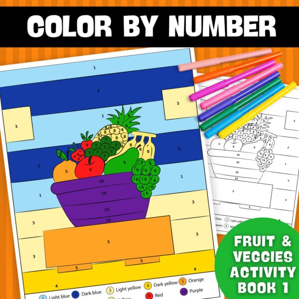 Fruit & Veggies Color By Number Activity Book | Made By Teachers