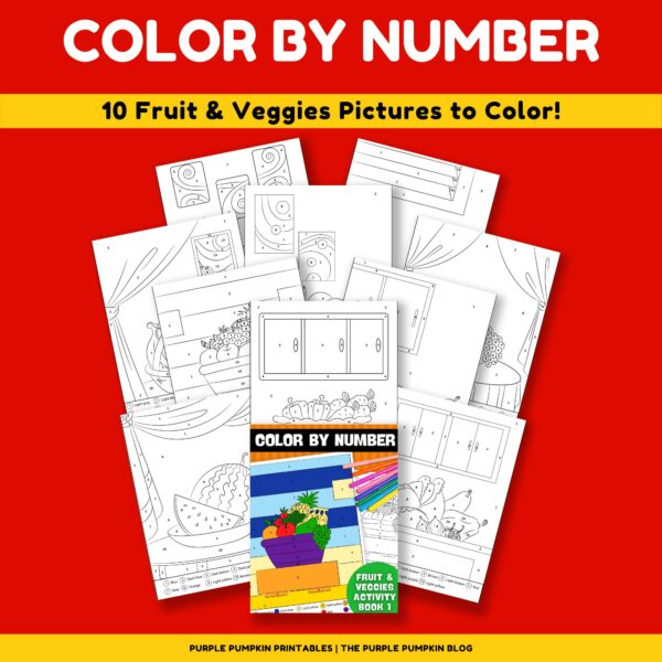 Fruit & Veggies Color By Number Activity Book | Made By Teachers