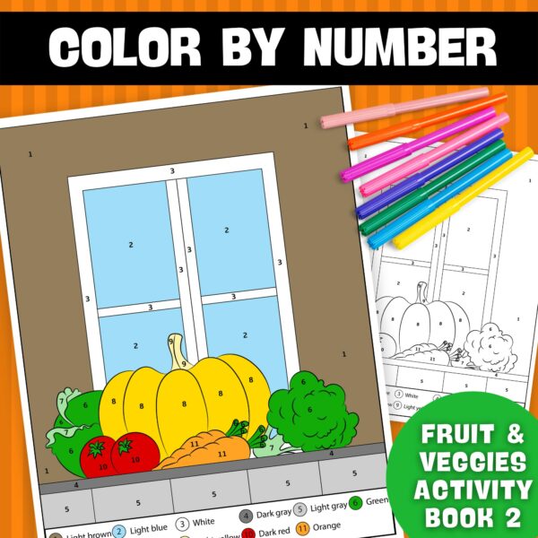 Fruit & Veggies Color By Number Activity Book | Made By Teachers