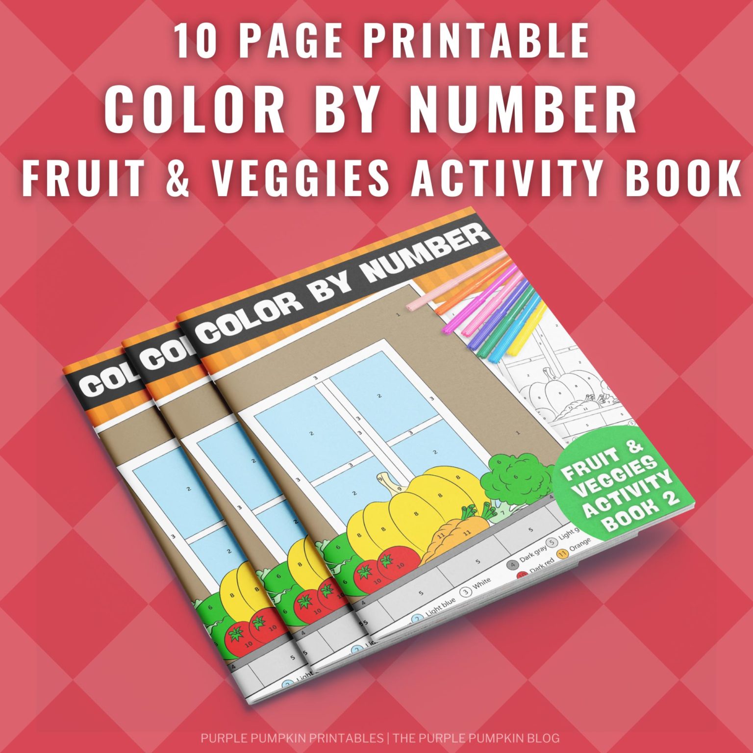 Fruit & Veggies Color By Number Activity Book | Made By Teachers