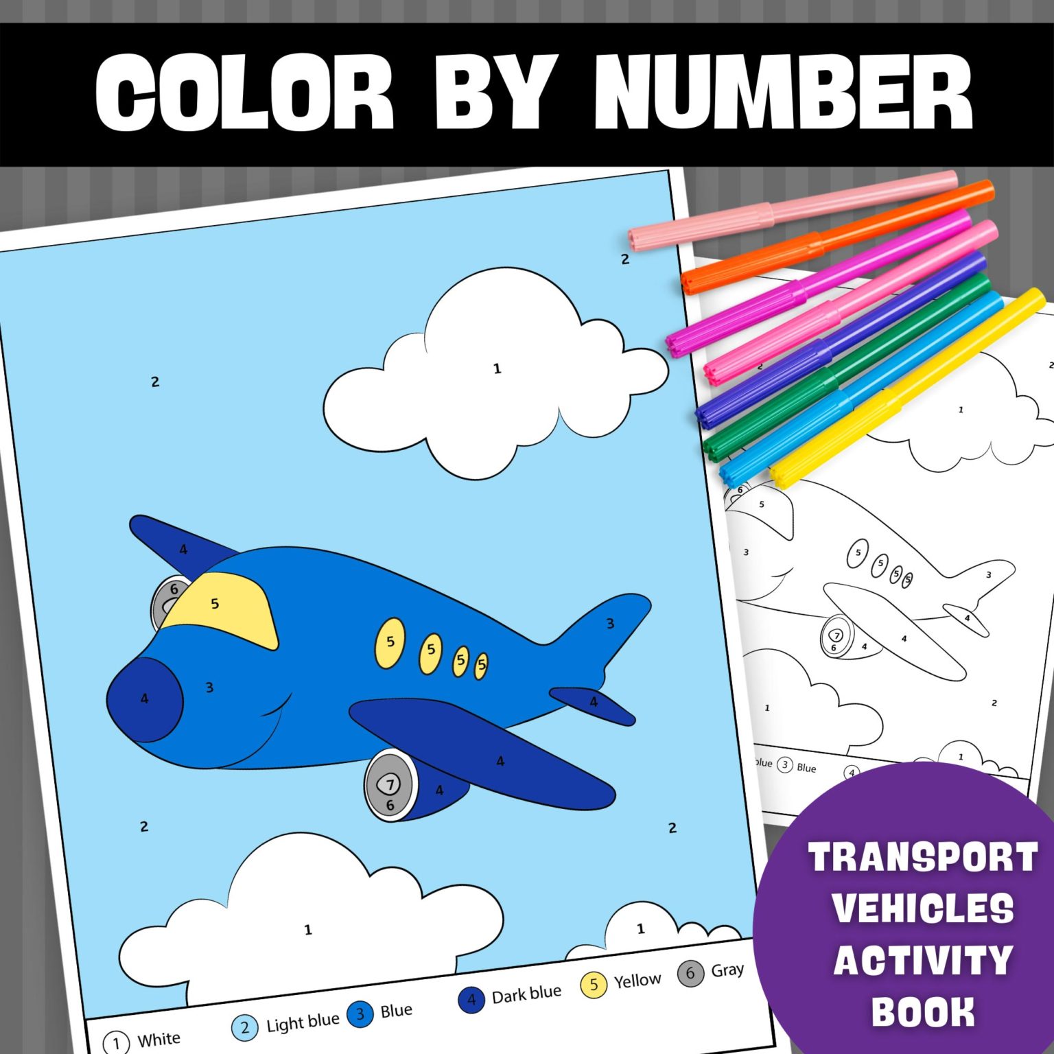 Transport & Vehicles Color By Number - Made By Teachers