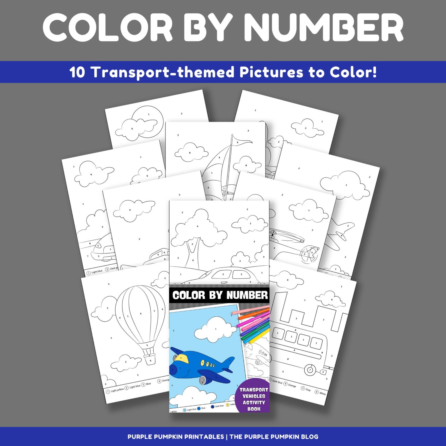 Transport & Vehicles Color By Number - Made By Teachers