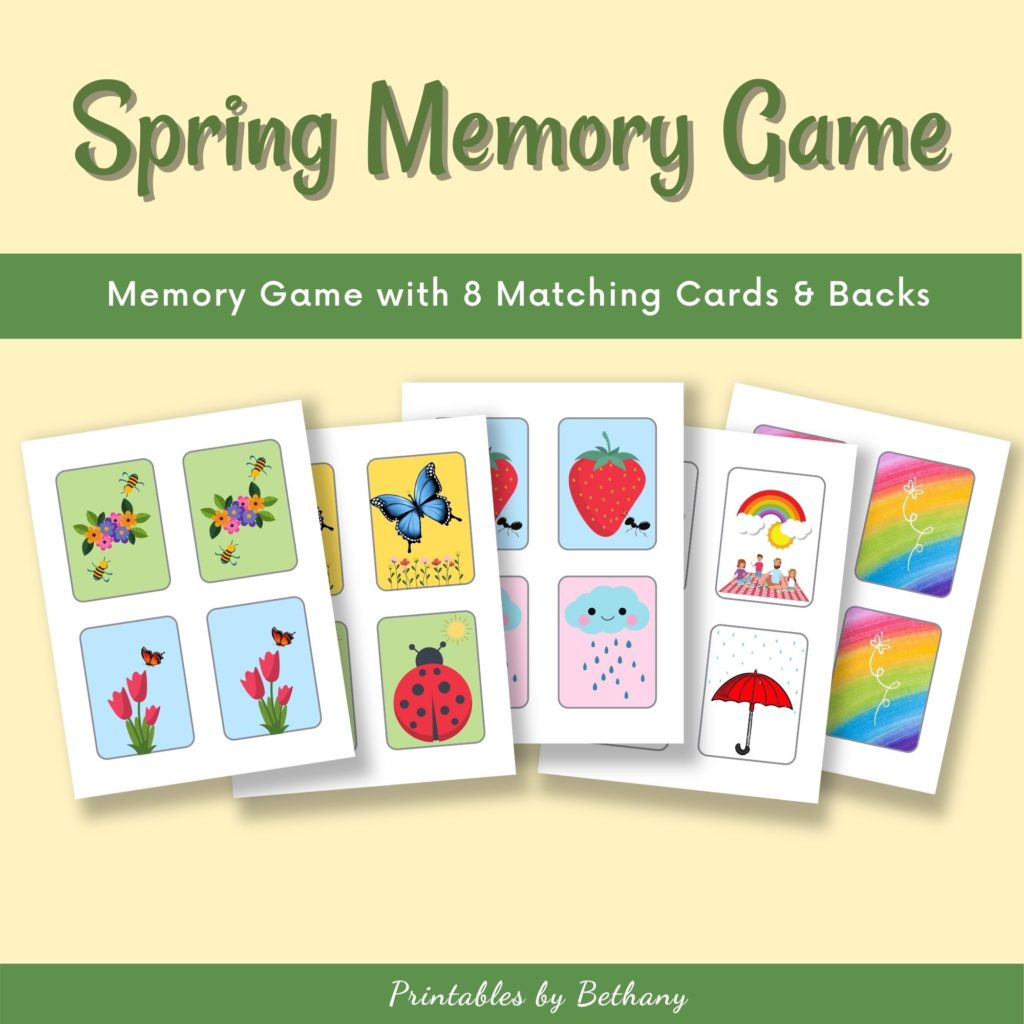 Spring Themed Printable Memory Matching Game | Made By Teachers