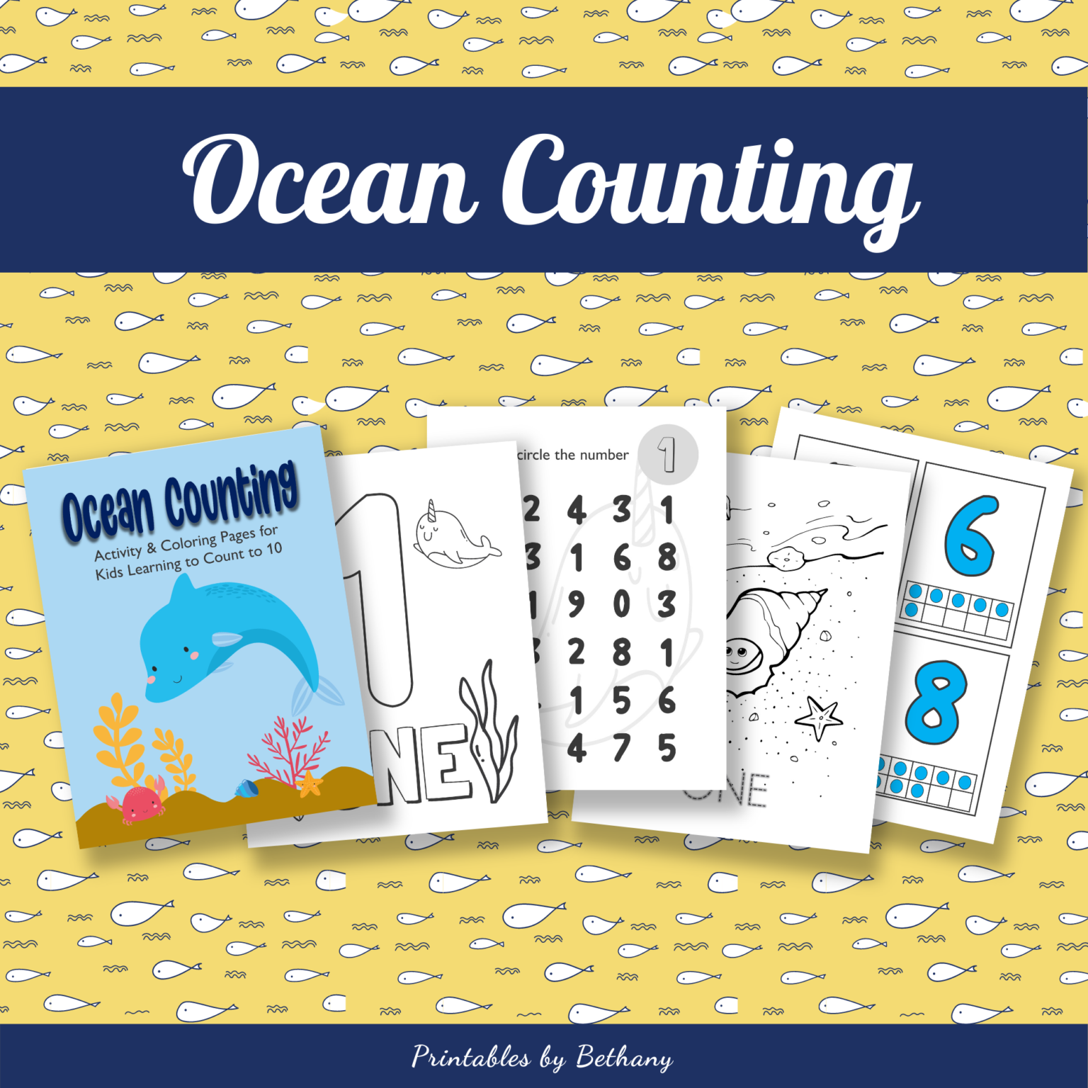 Ocean Learn to Count Activity and Coloring Pack | Made By Teachers