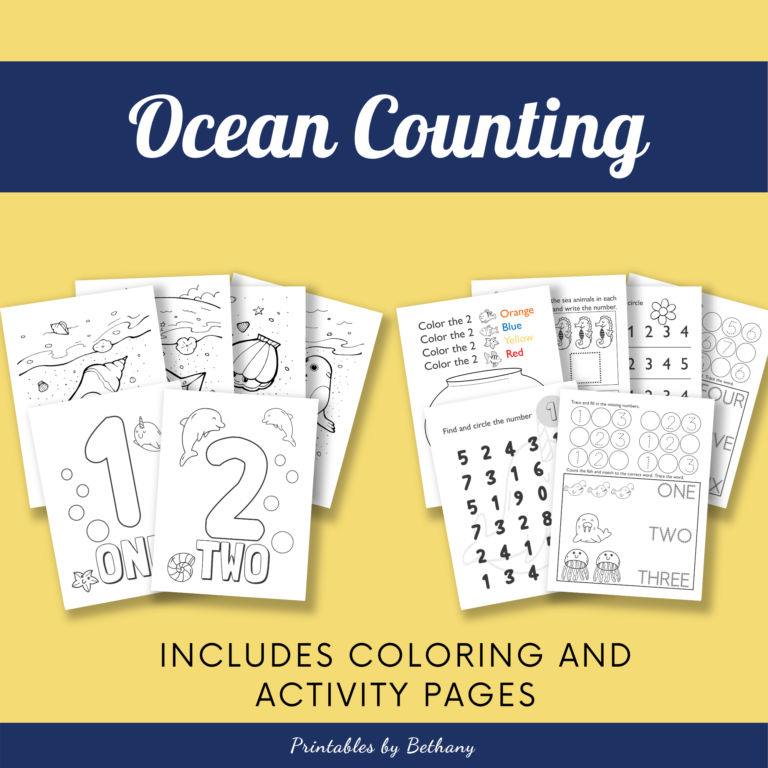 Ocean Learn to Count Activity and Coloring Pack | Made By Teachers