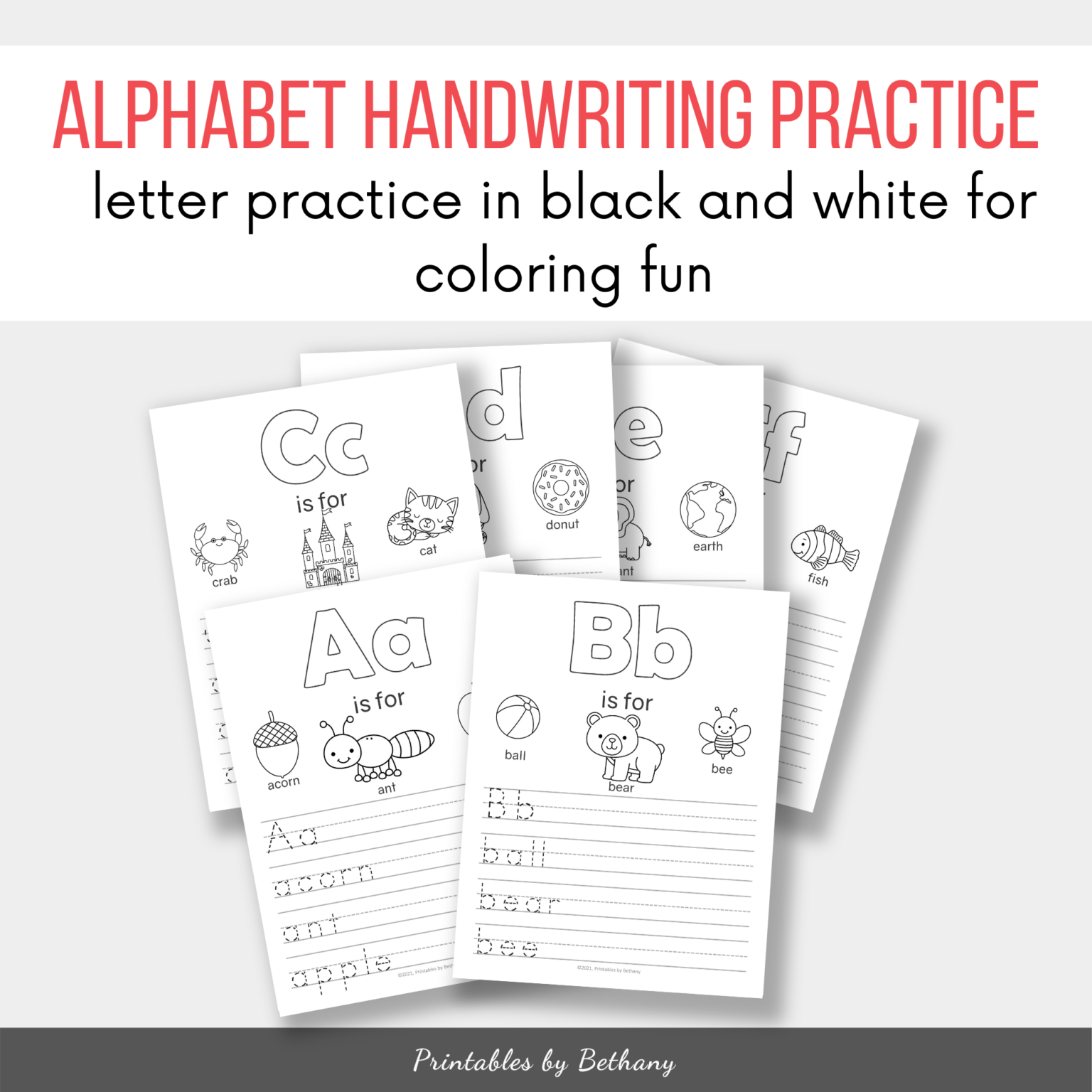Alphabet Handwriting and Letter Practice to Color | Made By Teachers
