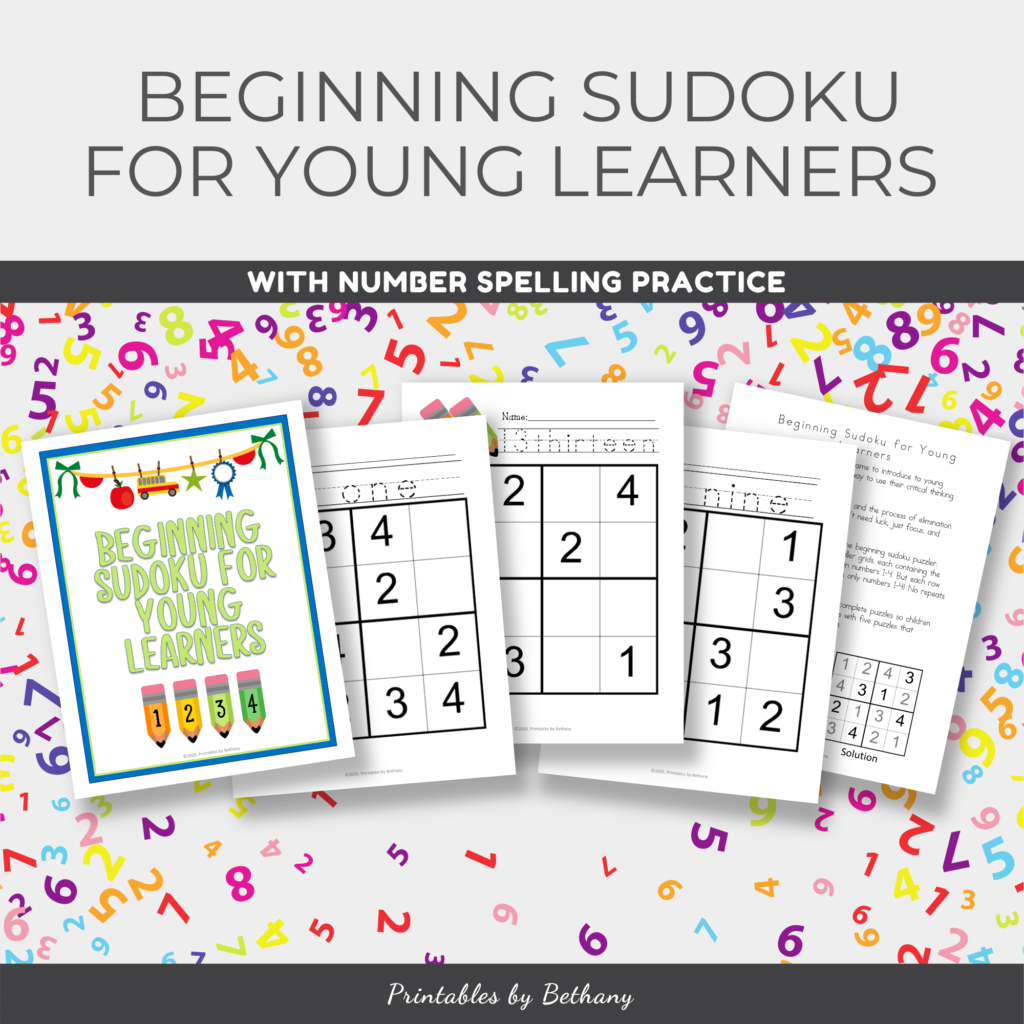 Beginning Sudoku with Number Spelling | Made By Teachers