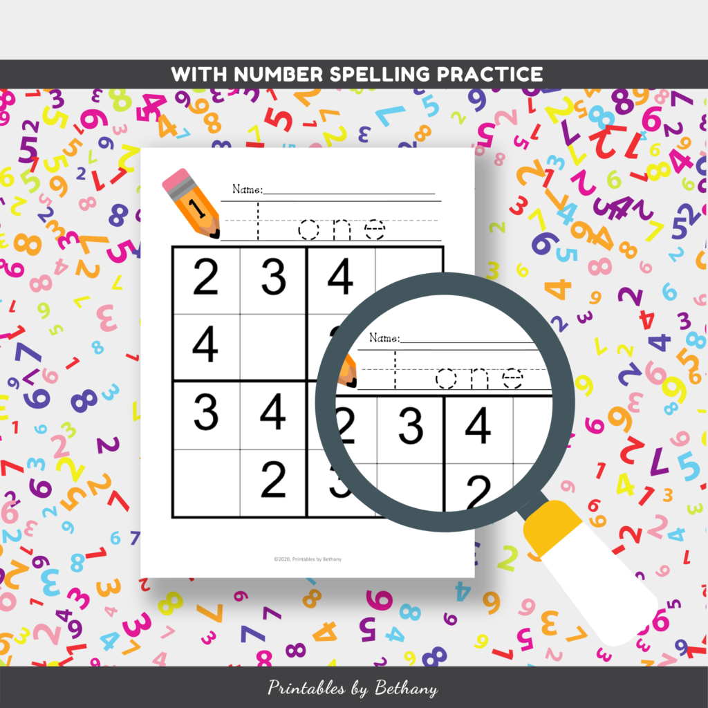 Beginning Sudoku with Number Spelling | Made By Teachers
