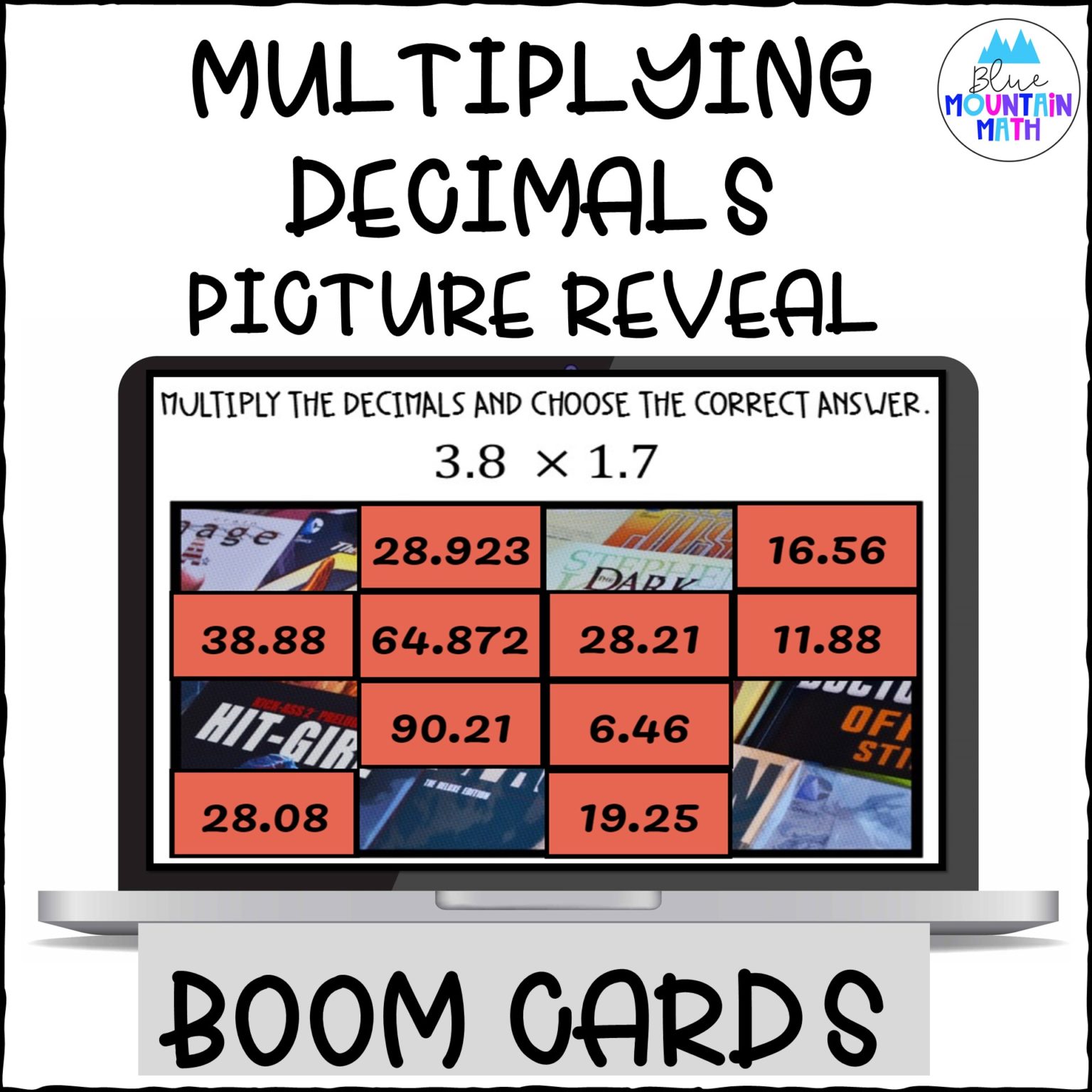 Multiplying Decimals Picture Reveal Boom Cards | Made By Teachers