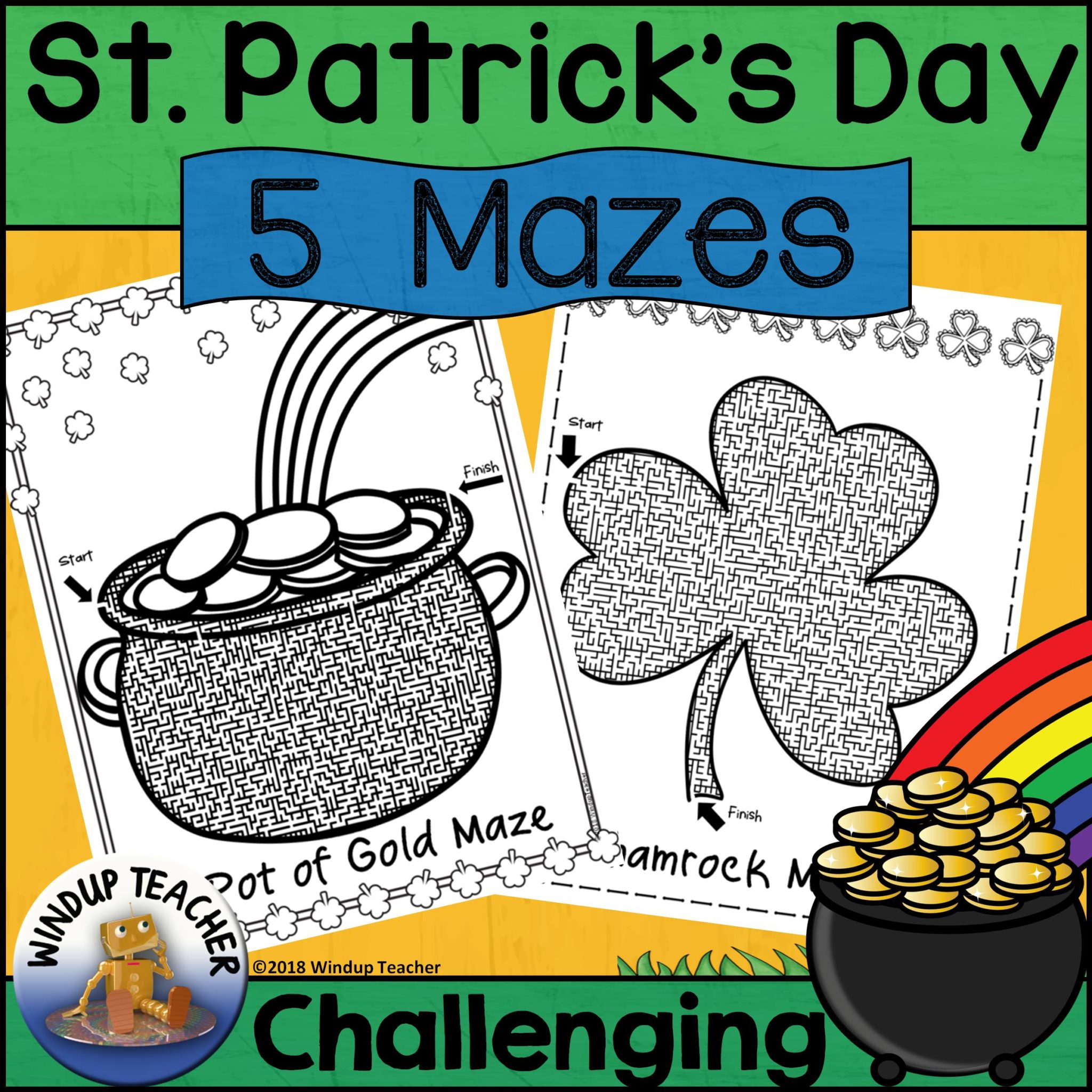 St. Patrick's Day Mazes | Challenging Puzzles | Made By Teachers