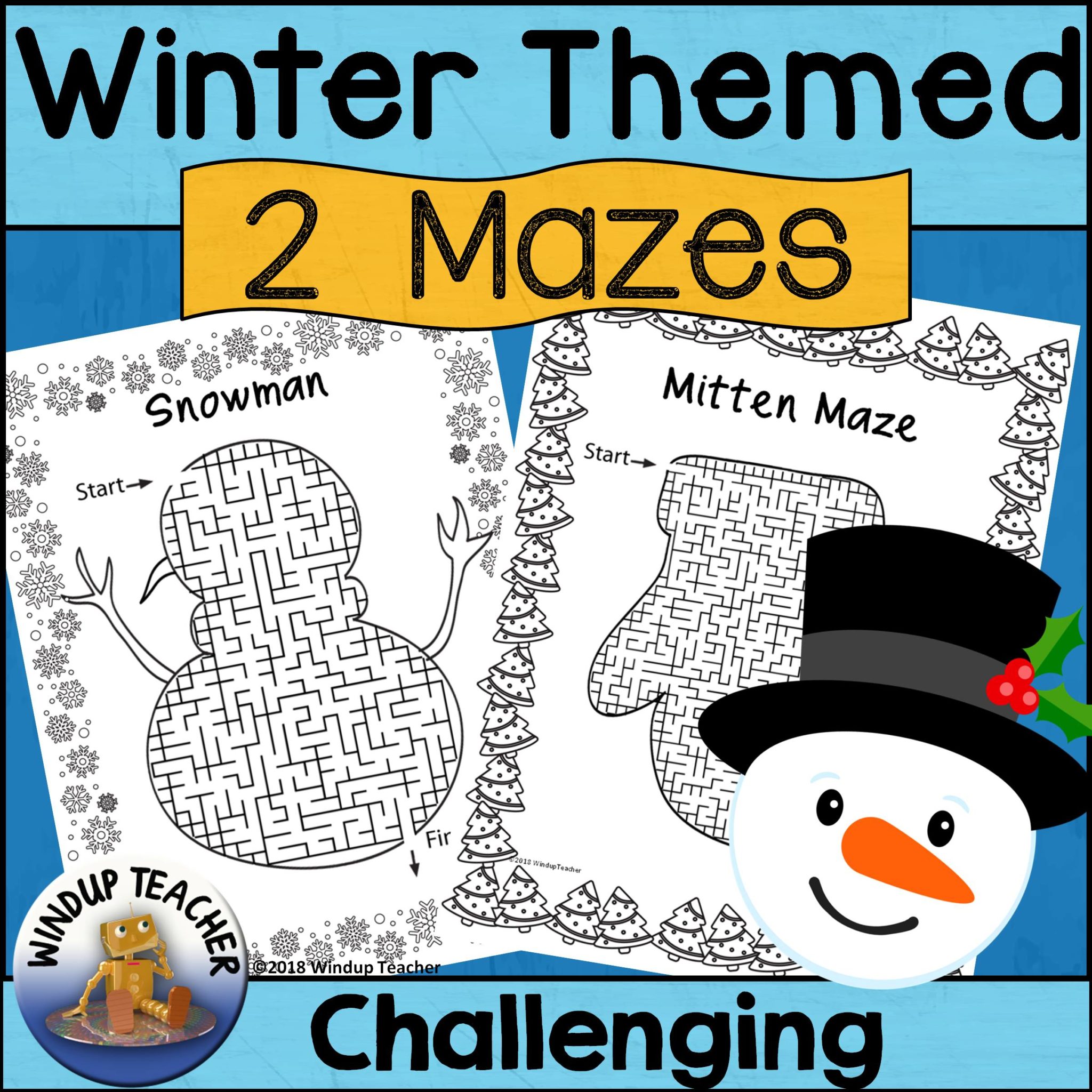 Winter Themed Mazes | Challenging Puzzles | Made By Teachers