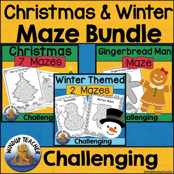 Christmas & Winter Mazes BUNDLE | Made By Teachers
